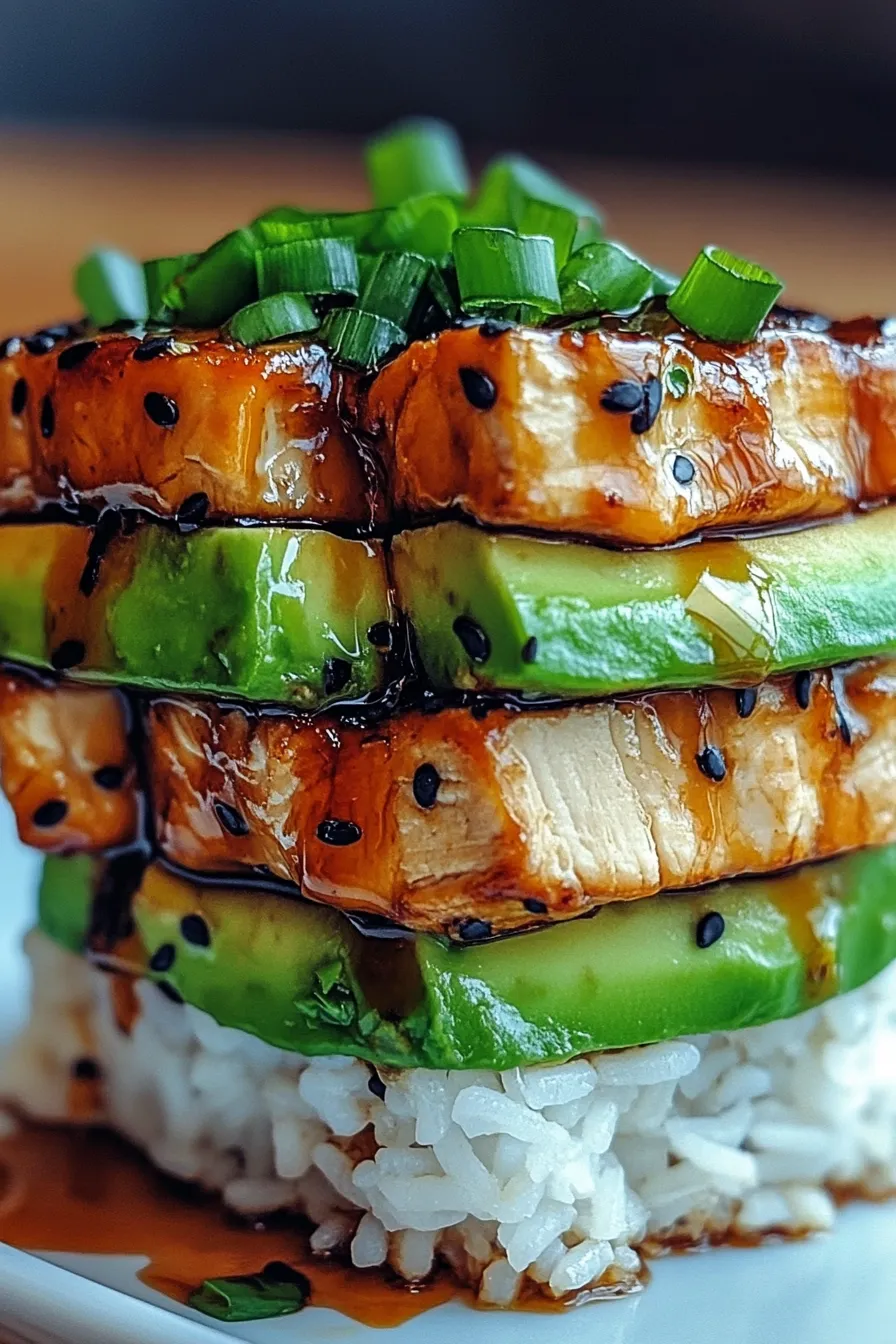 best Teriyaki Chicken Avocado Rice Stack - Newsile