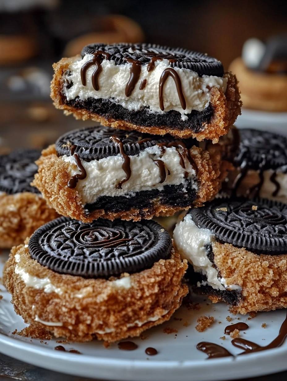 Cookies & Cream Cheesecake Deep-Fried Oreos