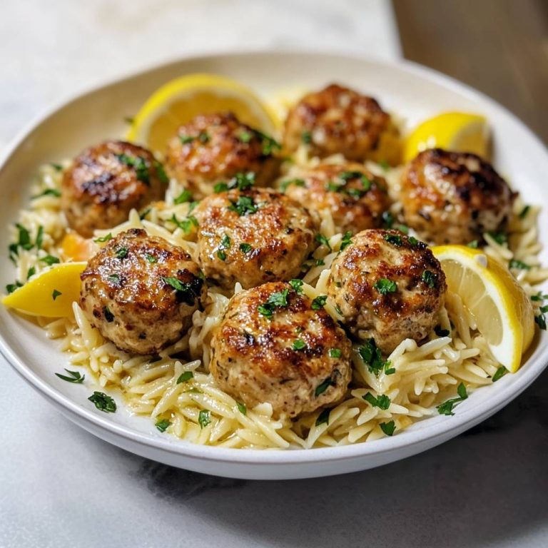 Lemon Chicken Ricotta Meatballs with Garlic Orzo - Newsile
