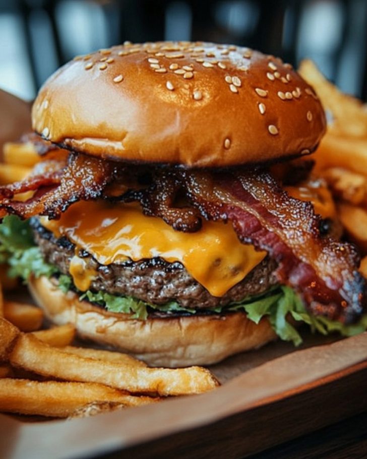 Cheesy Bacon Burger Delight - Newsile