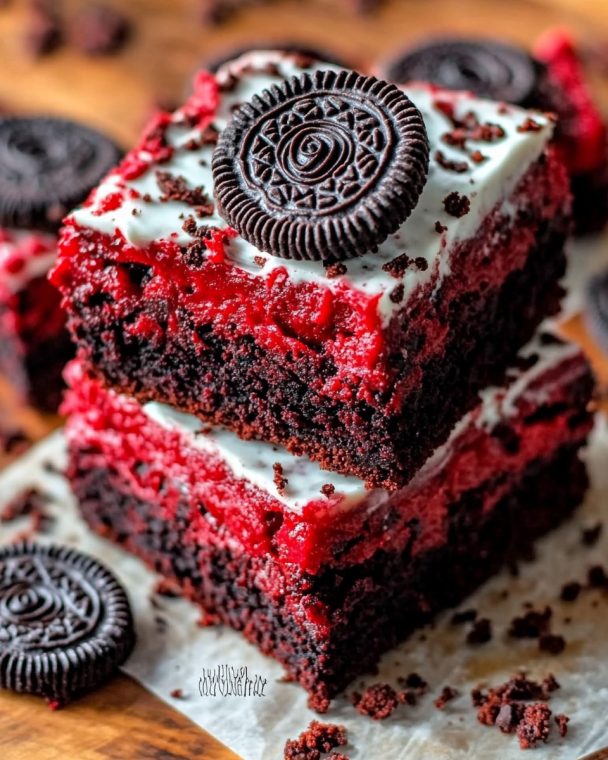 Red Velvet Oreo Brownies recipe - Newsile