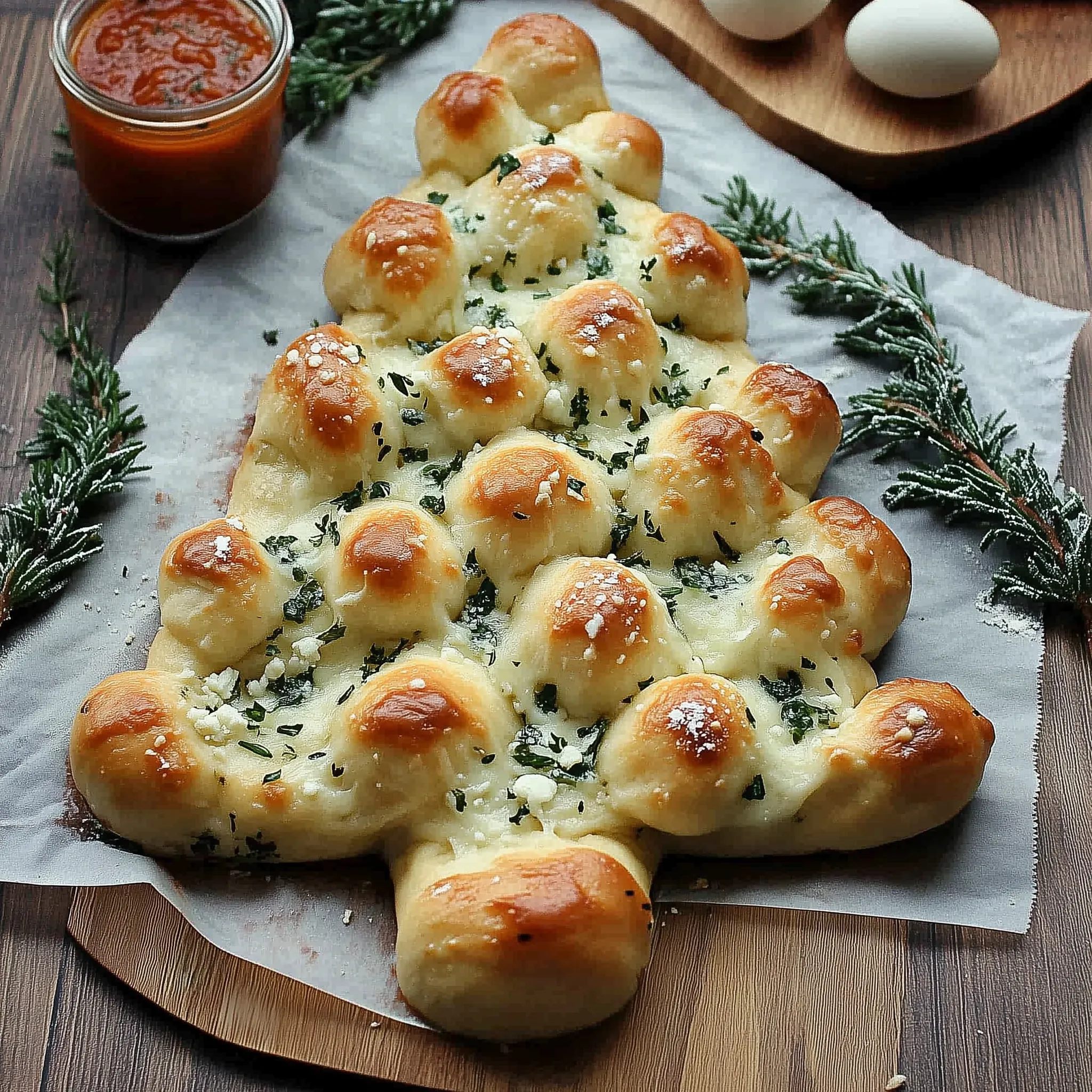 Cheesy Christmas Tree Bread - Newsile
