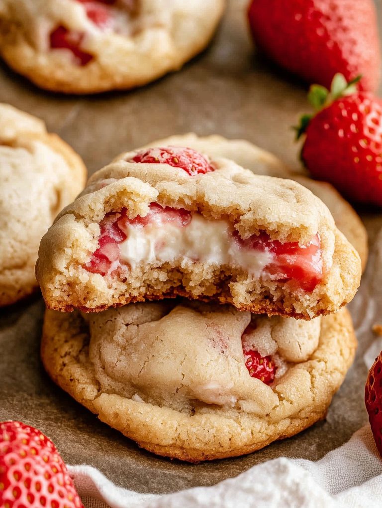 Strawberry Cheesecake Stuffed Cookies - Newsile
