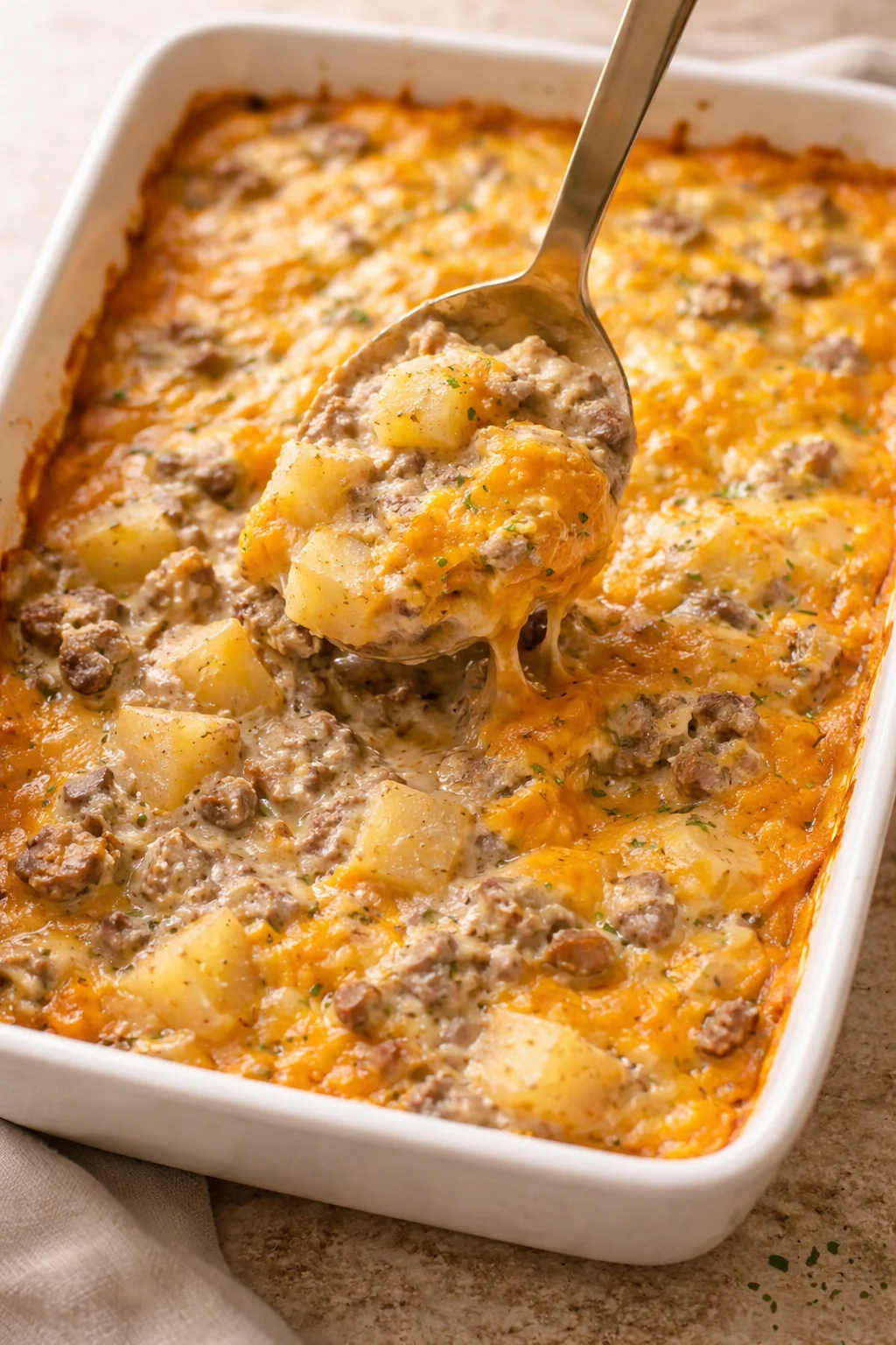 Cheesy Ground Beef and Potato Casserole