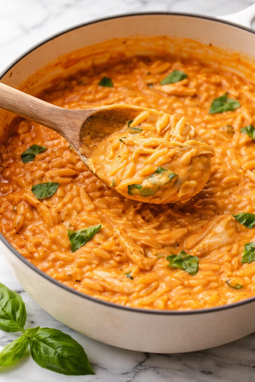Creamy Tomato Orzo with Chicken